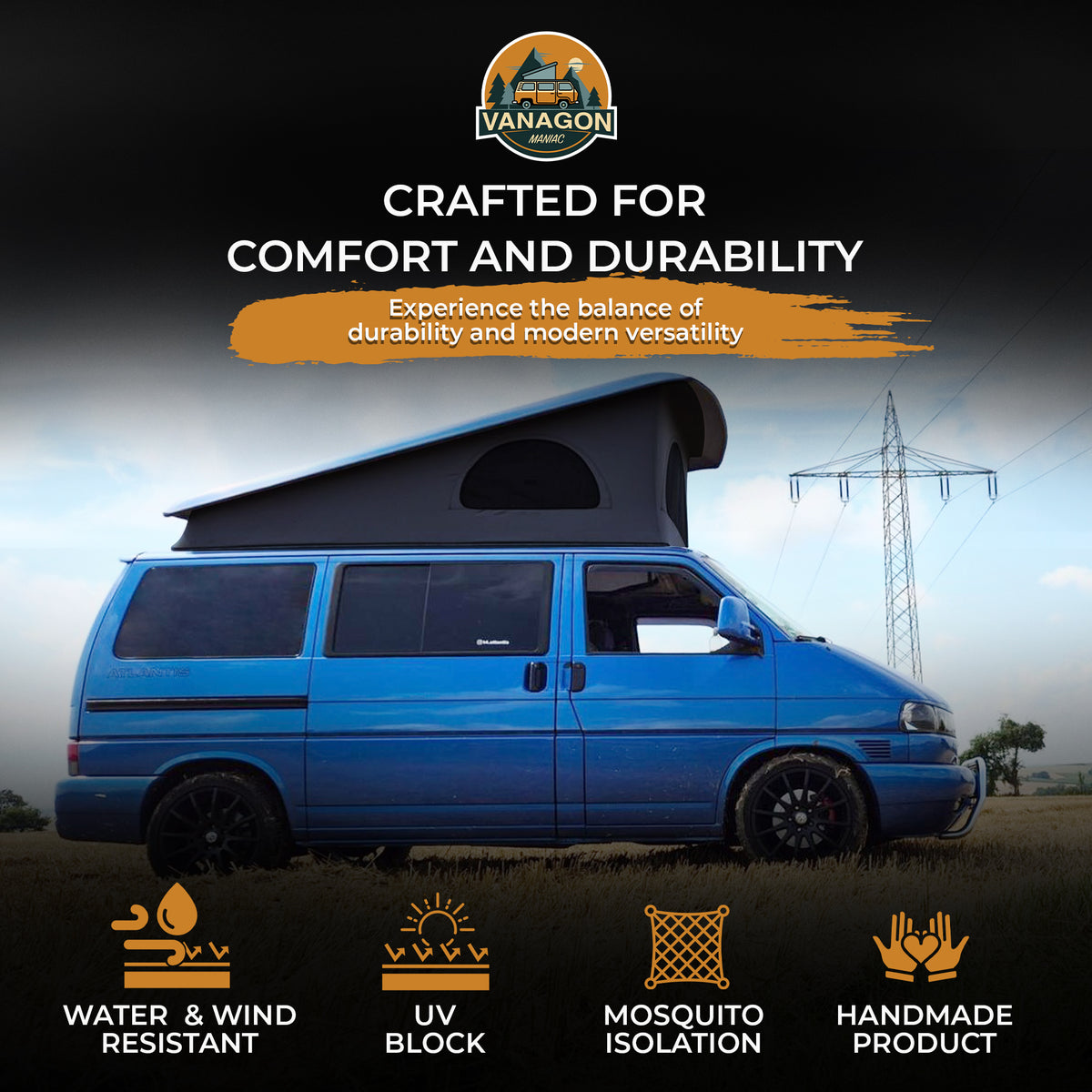 VW T4 EuroVan Weekender 3-window Pop-Top canvas SWB